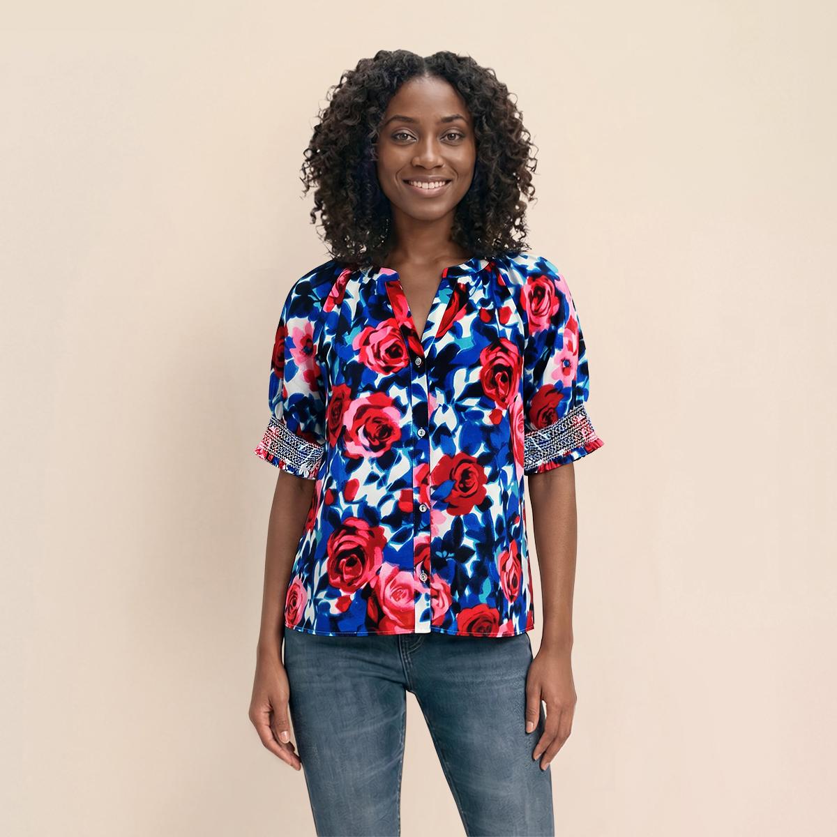 Click here for Womens Nicole Miller Short Puff Sleeve Split Neck... prices